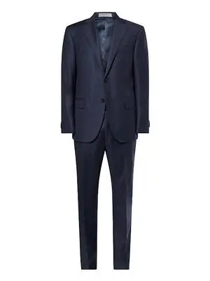 Corneliani Single-breasted Notch-lapel Wool Suit - Navy