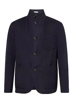 Corneliani Patch-pocket Wool Jacket - Navy