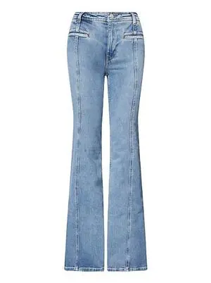 Free People Firecracker Flared-leg Denim Jeans - Mid Stone