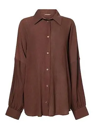 AWAY THAT DAY Long-sleeve Woven Shirt - Espresso