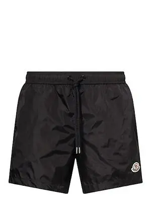 Moncler Brand Badge Swim Shorts - Black