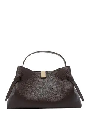 Yuzefi Gyoza Handbag In Pebble Grain Leather - Brown