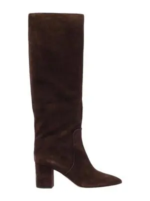 Paris Texas Knee-high Suede Block Heel Boots - Brown