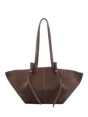 Yuzefi Large Suede Mochi Shoulder Bag - Brown