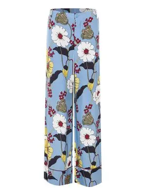 Marni Palazzo Pants With Melodia Print - Blue