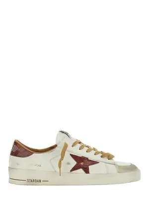 GOLDEN GOOSE Stardan Low Top Leather Sneakers With Star Patch - Multicolor
