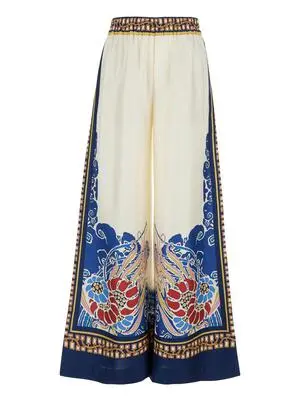 La DoubleJ Printed Silk Palazzo Pants - Multicolor