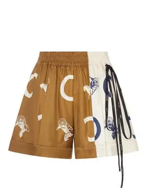 CELINE CELINE Printed Silk Shorts