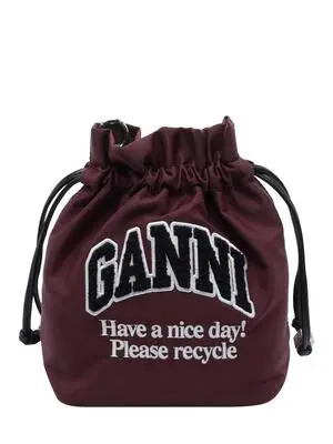 GANNI GANNI Logo Pouch Red