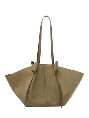 Yuzefi Large Suede Mochi Shoulder Bag - Cream