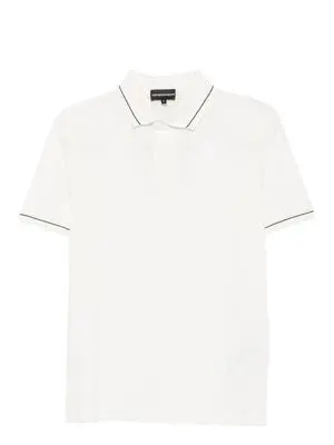 Emporio Armani Logo Cotton Polo Shirt - White