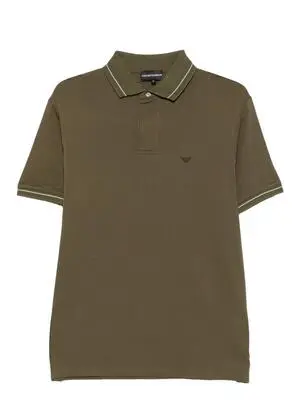 Emporio Armani Logo Cotton Polo Shirt - Green