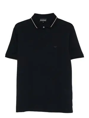 Emporio Armani Emporio Armani Logo Cotton Polo Shirt Blue