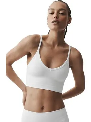 Alo Yoga Seamless Modal Ribbed Delight Bralette Bra - White
