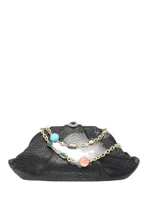 Judith Leiber Grande Gemma Embossed Clutch - Black
