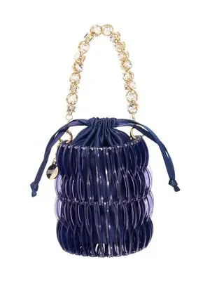 Judith Leiber Harper Sodalite Bucket Bag - Navy