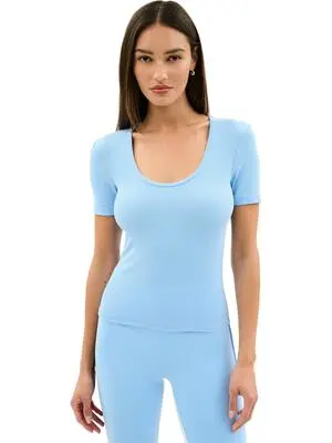 Splits59 Ashby Rib Short Sleeve Tee - Skylight