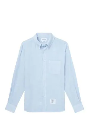 Thom Browne Garment-dyed Linen Shirt - Blue
