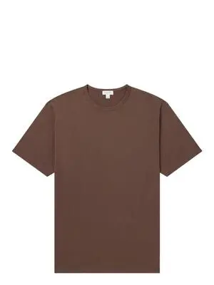 Sunspel Slim-fit Cotton-jersey T-shirt - Brown