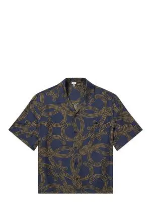 LOEWE LOEWE - Paula's Ibiza Convertible-Collar Printed Silk-Satin Shirt - Men - Blue 
