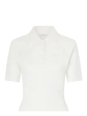 Givenchy Givenchy Cropped Cotton-Blend Polo Shirt Neutrals