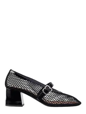Alaïa 55 Mesh Pumps With Patent Leather Trim - Black