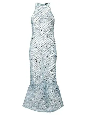 Lapointe Net Mesh Sequin High-low Midi Dress - Cloud