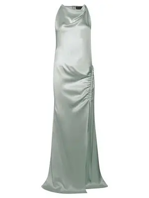 Lapointe Satin Cowl Neck Gown - Jade