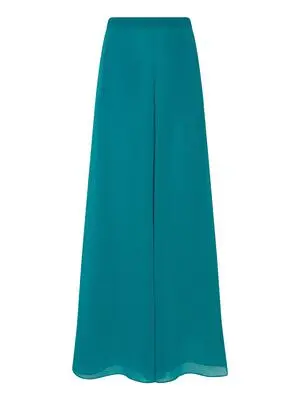 Lapointe Lightweight Georgette Wide Leg Pants - Turquoise