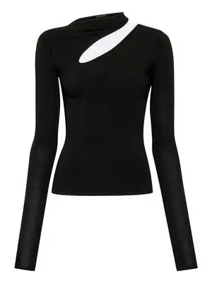 Lapointe Matte Viscose Asymmetric Top - Black