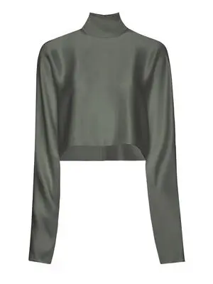 Lapointe Lapointe Doubleface Satin Caftan Top Pine