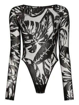 Lapointe Burnout Jersey Boatneck Bodysuit - Black