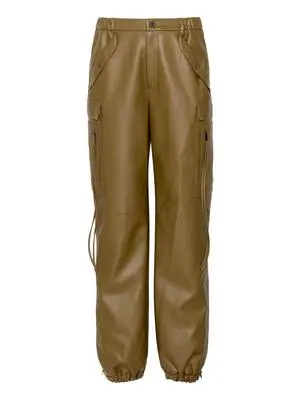 Lapointe Faux Leather Utility Jogger Pants - Dark Olive