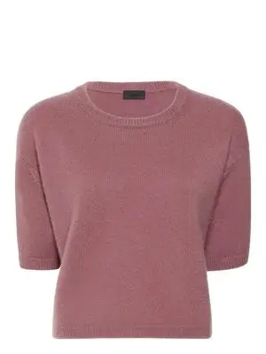 Lapointe Cashmere Silk Short Sleeve Sweater - Clay