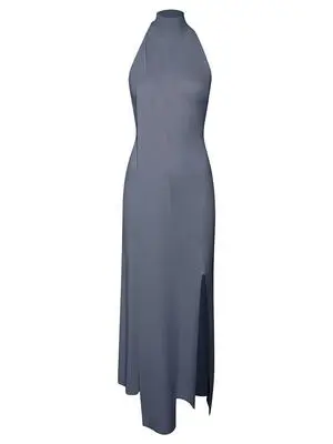 Lapointe Matte Viscose Halterneck Dress - Gray Blue