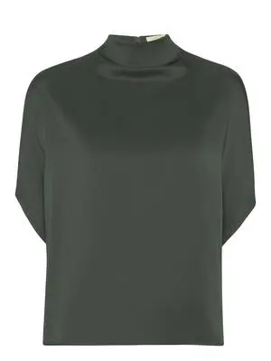 Lapointe Cape Tee In Doubleface Satin - Pine