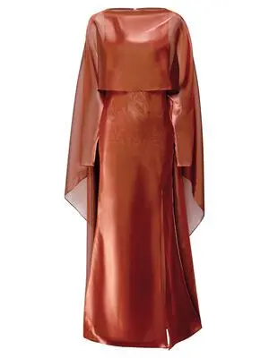 LAPOINTE Lapointe Metallic Organza Gown With Cape