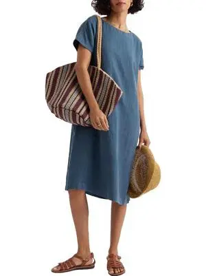 SEASALT CORNWALL Pure Linen A-line Dress With Pockets - Dusk