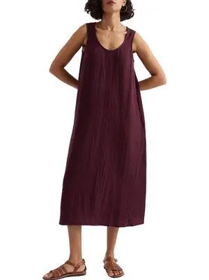 SEASALT CORNWALL Sleeveless Organic Cotton Midi Dress - Cacao