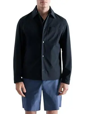 Mango Water Repellent Jacket With Spread Collar - Navy