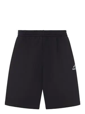 Balenciaga Dry Fleece Shorts With Reflective Motif - Black