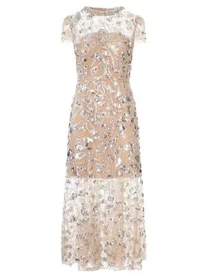 SELF-PORTRAIT SELF-PORTRAIT Midi Dress With Silver Sequins