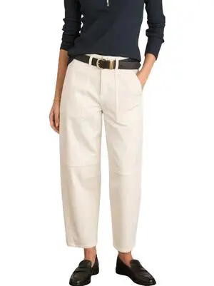 BAUKJEN Reece Stretch Barrel Leg Cargo Jeans - Soft White