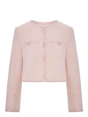 SELF-PORTRAIT SELF-PORTRAIT Cropped Boucle Jacket