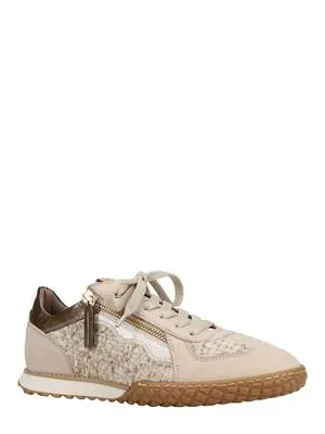 Ron White Metallic Leather & Zip-up Sneakers - Oyster