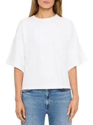 Michael Stars Callista Cape Sleeve Supima® Cotton T-shirt - White