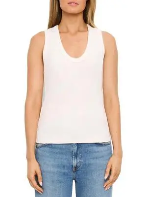 Michael Stars Brynn Scoop Neck Muscle Tank - Chalk