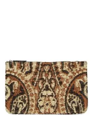 TOTEME Threefold Paisley Chenille Clutch - Rye/black
