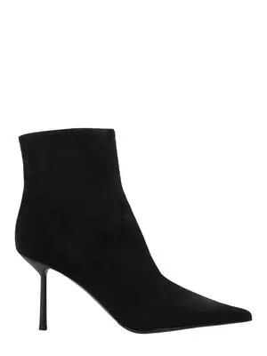 LE SILLA Bella" Suede Pointed Toe Zip-up Stiletto Ankle Boots - Black