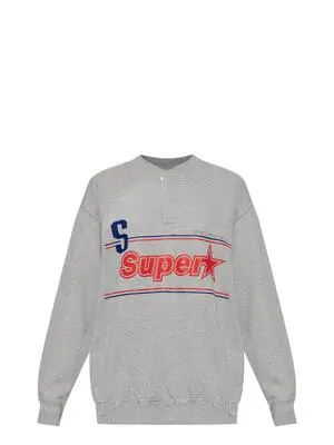 Stella McCartney Super" Print Oversized Sweatshirt - Grey